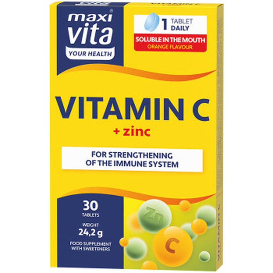 Maxi Vita Vitamin C + Zinc, 30 tablets - VITAR - Comexposium and WSN ...