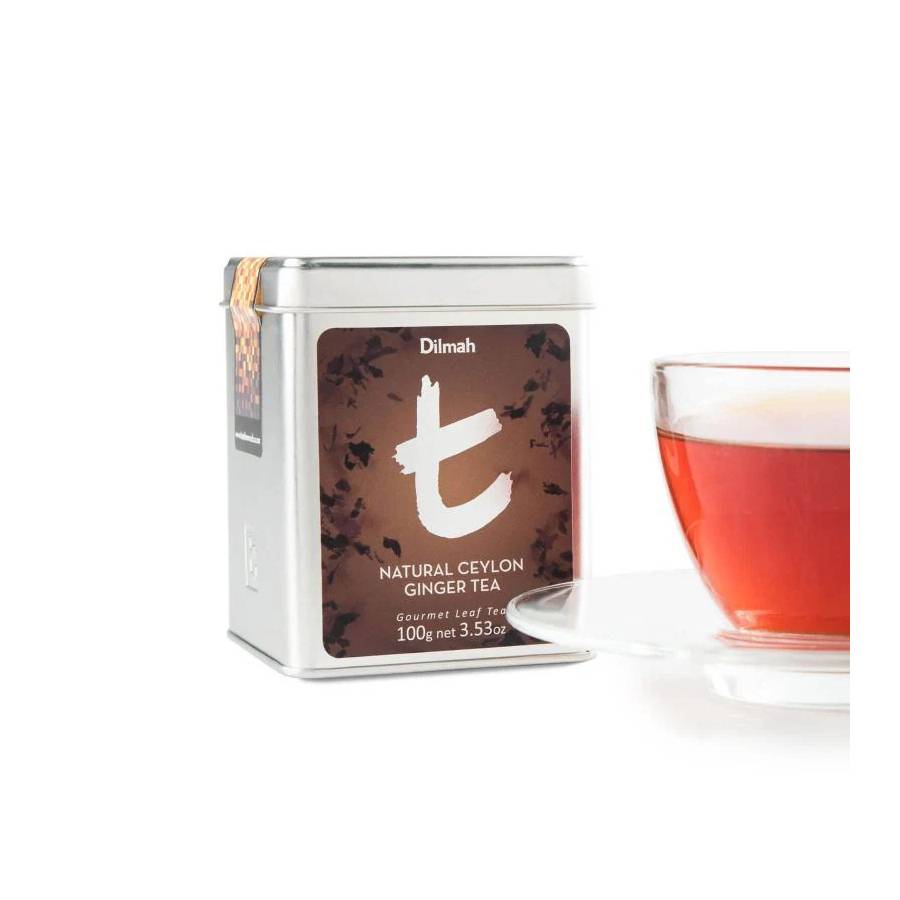 t-Series Natural Ceylon Ginger Ceylon Black Tea Tin Caddy-100g Loose ...